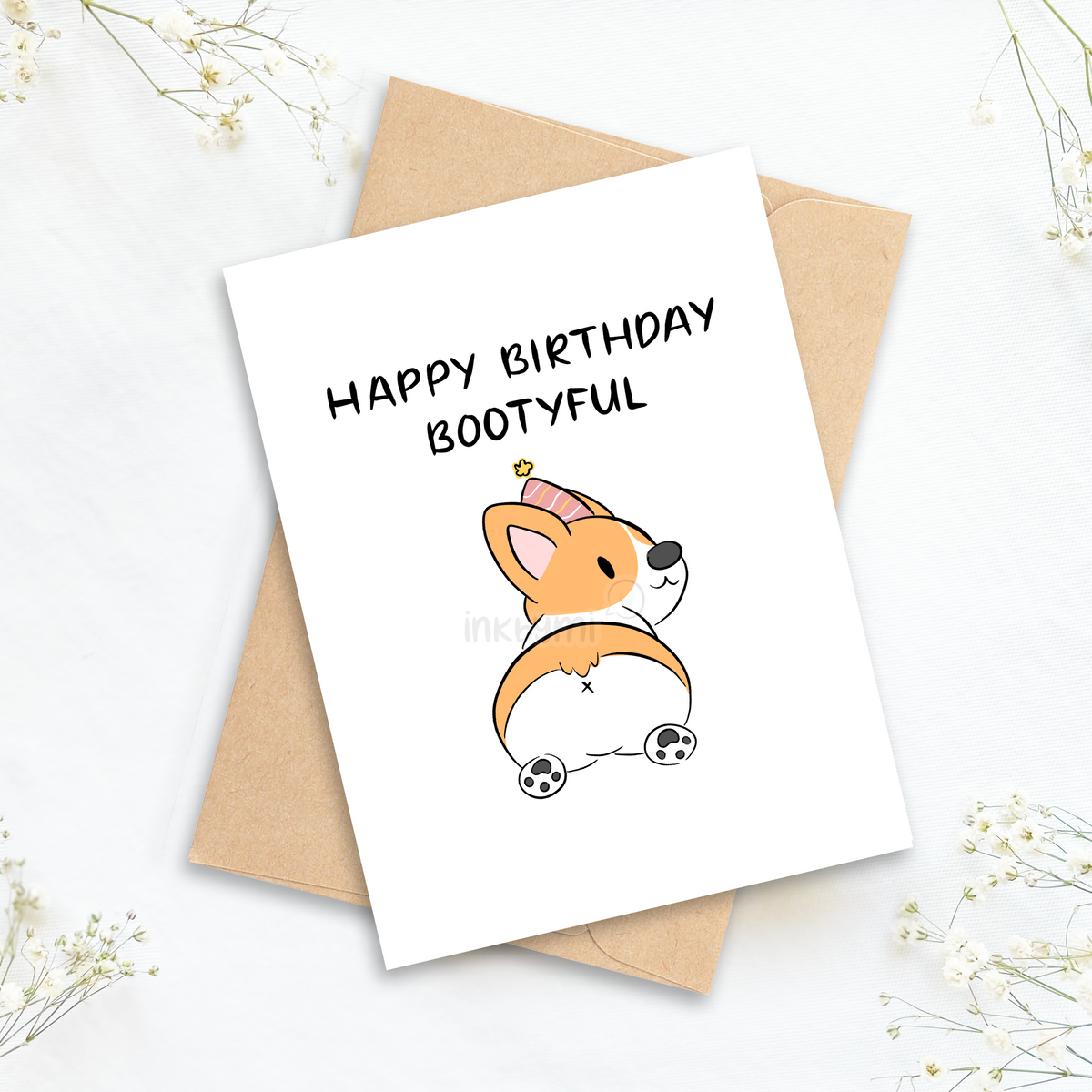 Happy Birthday Bootyful Greeting Card – inkbymi